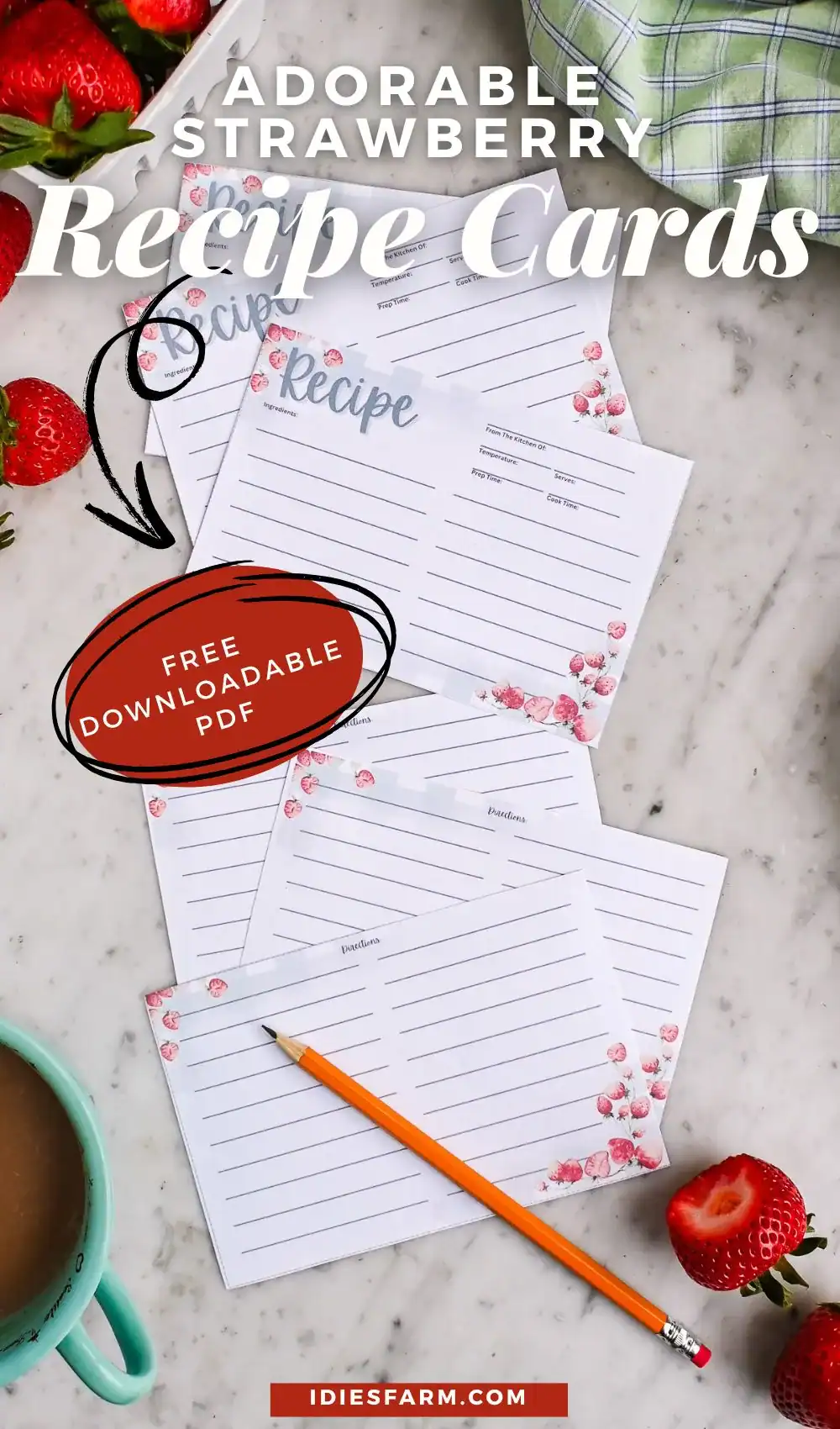 Free Printable 4x6 Recipe Cards for Family Recipes - Idie's Farm
